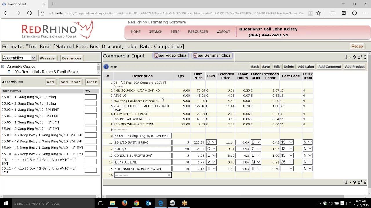 Red Rhino Estimating Software Reviews - Estimate Florida Consulting