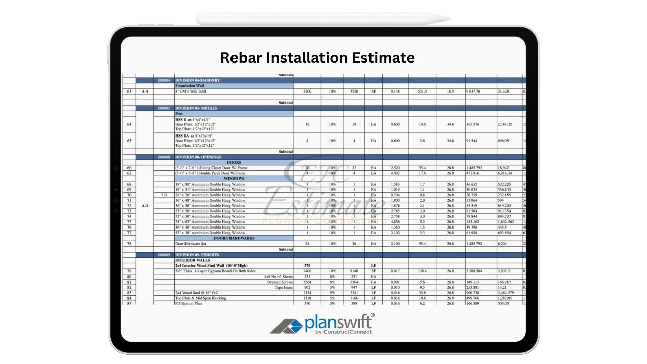Cost Of Rebar Installation - Estimate Florida Consulting